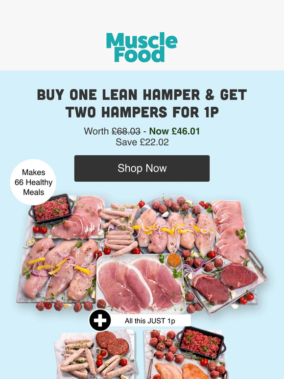 Muscle Food: 2 super lean hampers for JUST 1p — | Milled