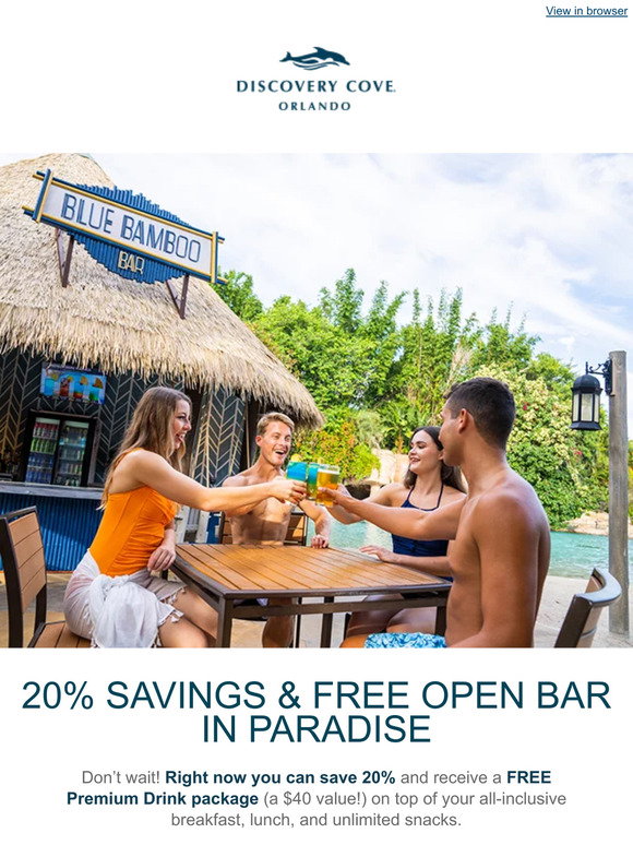 SeaWorld Parks: 🍹🌴 20% Savings & Free Open Bar in Paradise! | Milled
