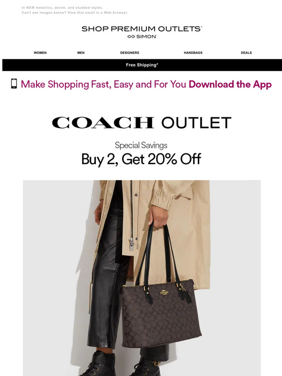 Shop Premium Outlets: COACH Outlet special savings, right this way ...