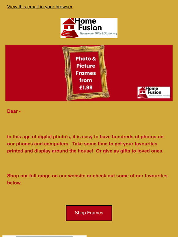 Home Fusion: Check out our huge range of Picture Frames | Milled
