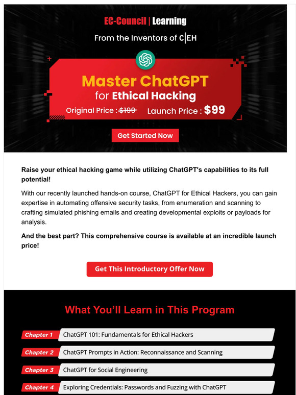 EC-Council: 🤩 Master ChatGPT for Ethical Hacking for Just $99! Grab ...