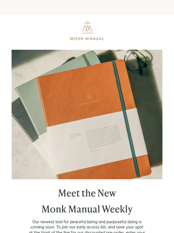 Monk Manual: First Look: The New Monk Manual Weekly Planner | Milled