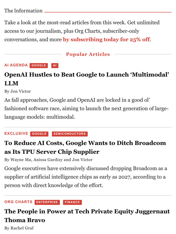 theinformation: This Week's Most Popular Stories | Milled