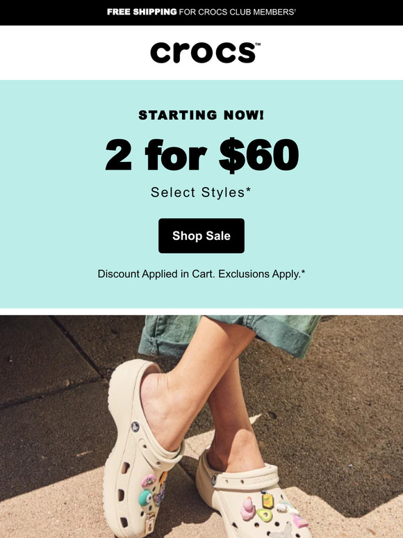 Crocs: 🔥 Major Sale Alert: 2 for $60 Footwear! | Milled