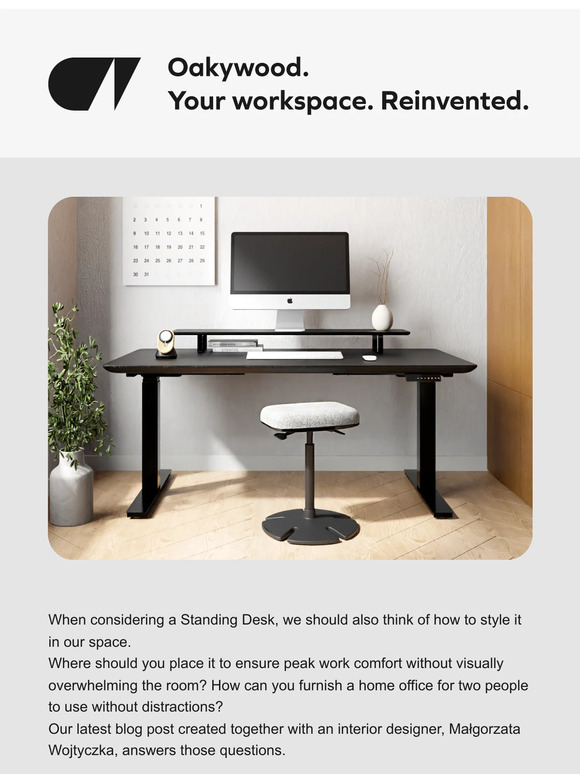 Oakywood: Standing Desk – trough an interior decorator’s eyes 📐 ️ | Milled