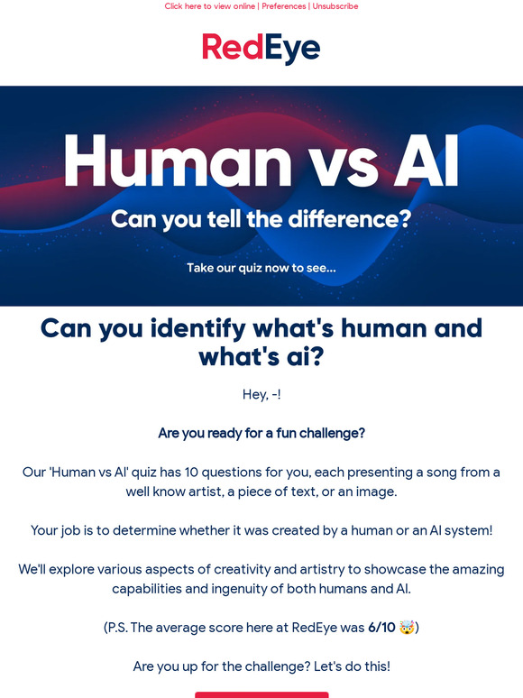 RedEye: Take the Quiz: Human vs AI 🏆 | Milled