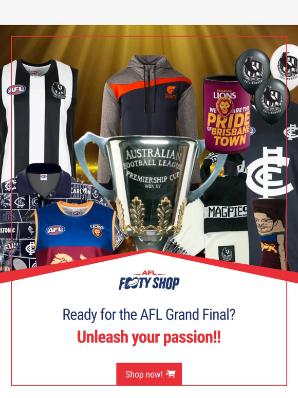 AFL Footy Shop: Don't miss out - grab your Grand Final gear now - stock ...