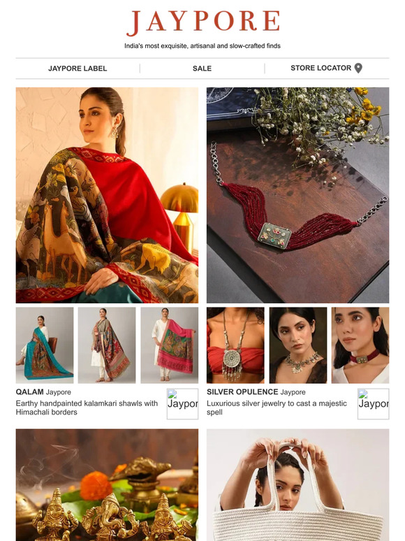 Jaypore: Featuring Today: Kalamkari Shawls With Himachali Border; Luxe ...