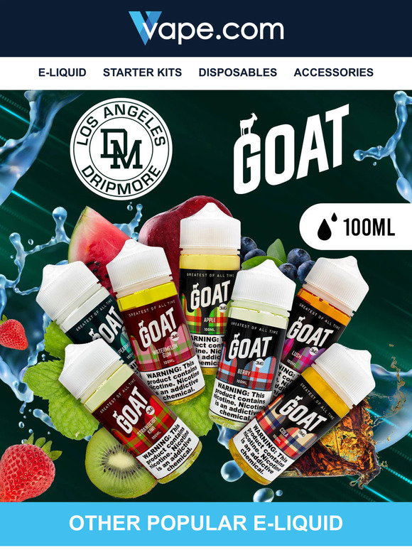 Vape.com: The wait is over! GOAT Series Drip More 100mL is here😍 | Milled