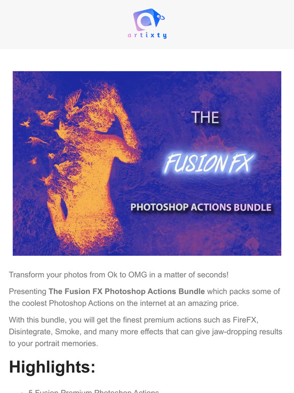 Artixty: The Fusion FX Photoshop Actions Bundle Is Here! | Milled