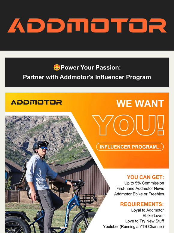 Addmotor Tech: 🥰Addmotor Influencer Program: Become a Key Influencer ...