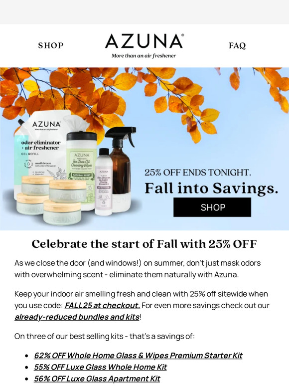 Azuna: Celebrate Fall with an Extra 25% OFF 🍂 | Milled