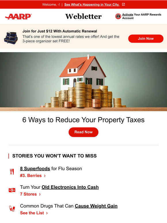 AARP: —, 6 Ways to Reduce Your Property Taxes | Milled