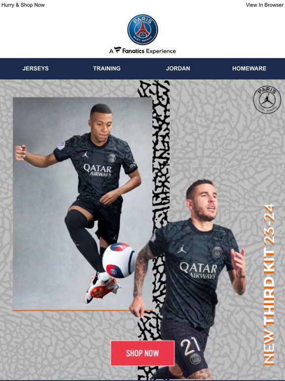 Paris Saint-Germain: NEW PSG X Jordan 23/24 Third Kit Now Available ...