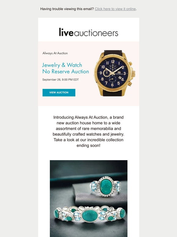 LiveAuctioneers: Always At Auction | Jewelry & Watch No Reserve Auction ...
