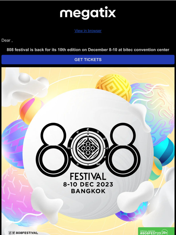 Megatix: 808 FESTIVAL TICKETS | Milled