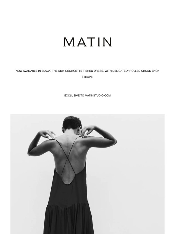 Matin Studio: new in - the silk tiered dress in black | Milled