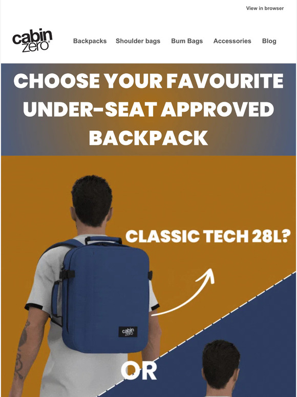 CabinZero: 🏆CLASSIC TECH 28L VS CLASSIC BACKPACK 28L | Milled