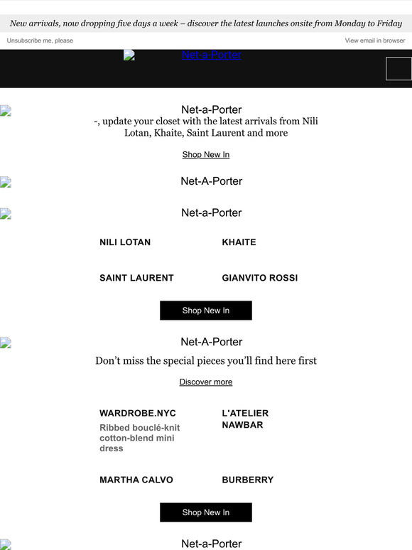 Net-A-Porter: Your Monday refresh | Milled