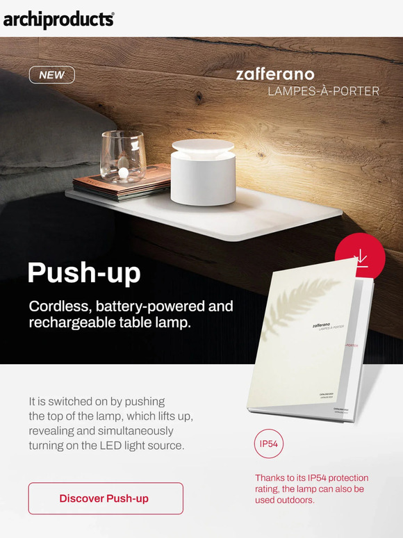 Archiproducts: Cordless Push-up Lamp by Zafferano: compact shape and ...