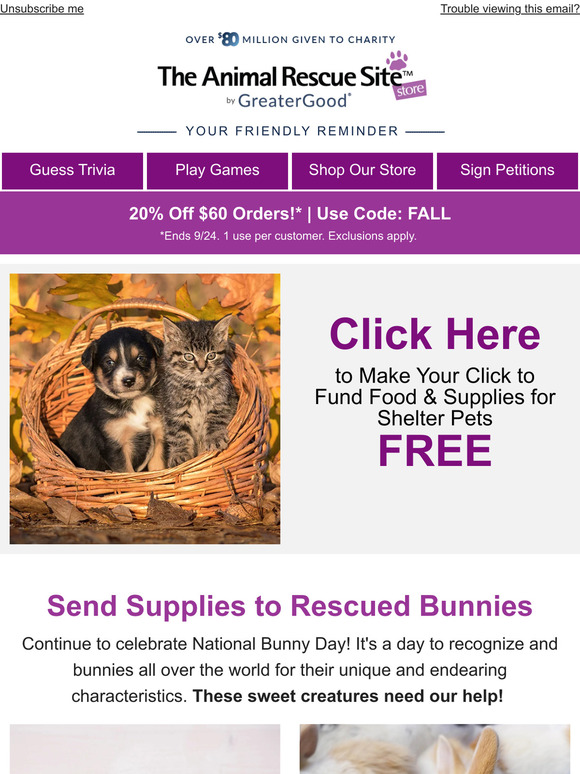 The Animal Rescue Site: Click to Make a Pawsitive Change in Pets' Lives ...