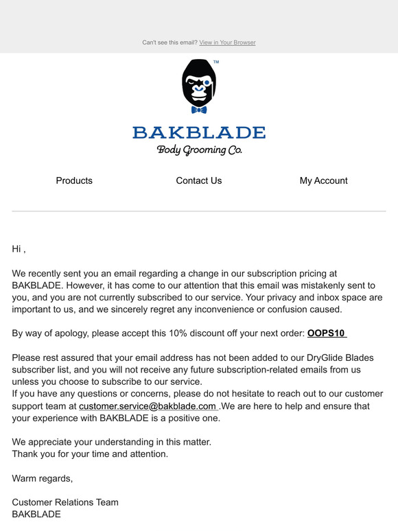 BAKblade: 🪒 Oops, Apology and Correction | Milled