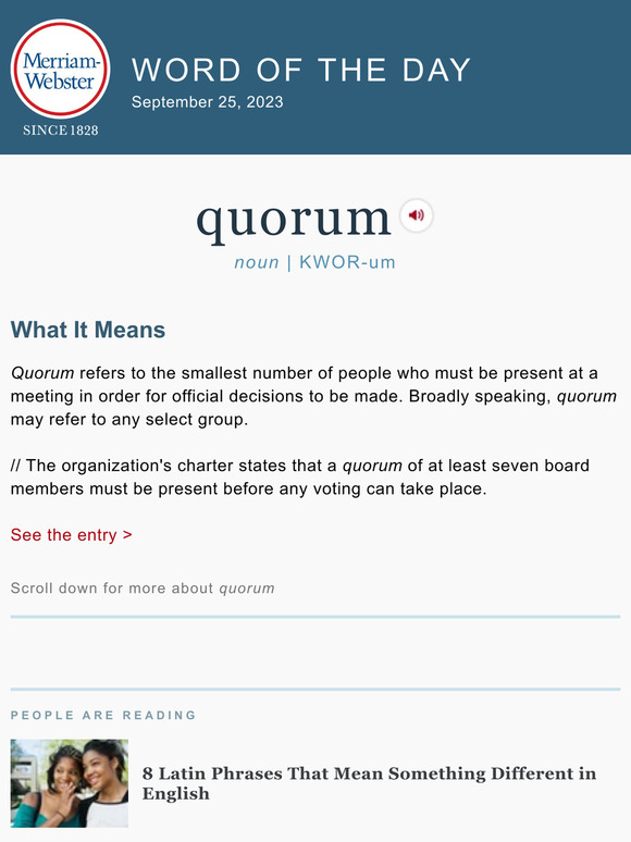 Spell It!: Quorum - plus, 8 Latin Phrases That Mean Something Different ...