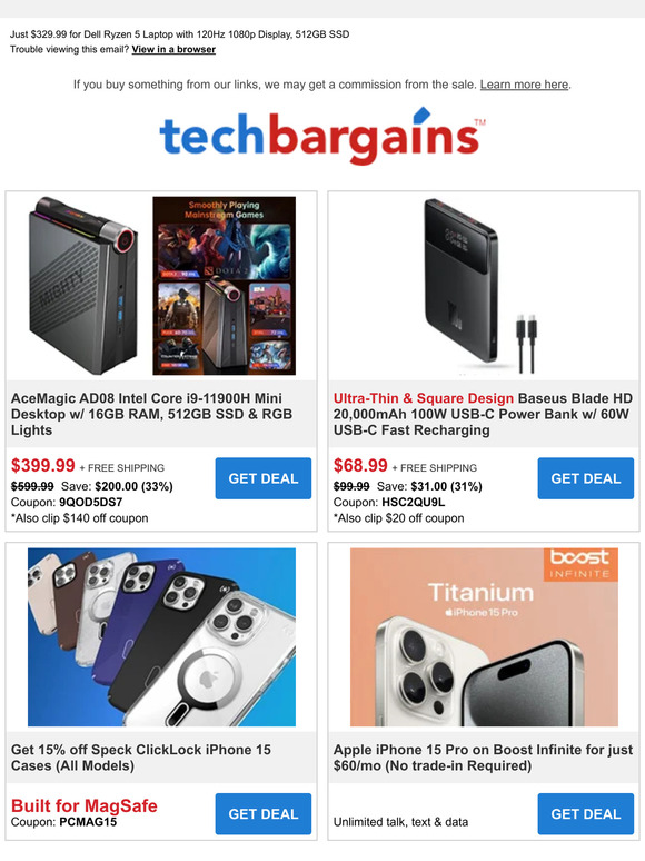 Techbargains: $399.99 Core i9 Mini Desktop | 36% off Alienware RTX 4090 ...