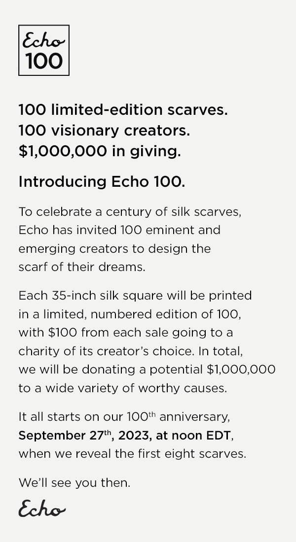 Echo New York: COMING SOON: Introducing Echo 100 | Milled