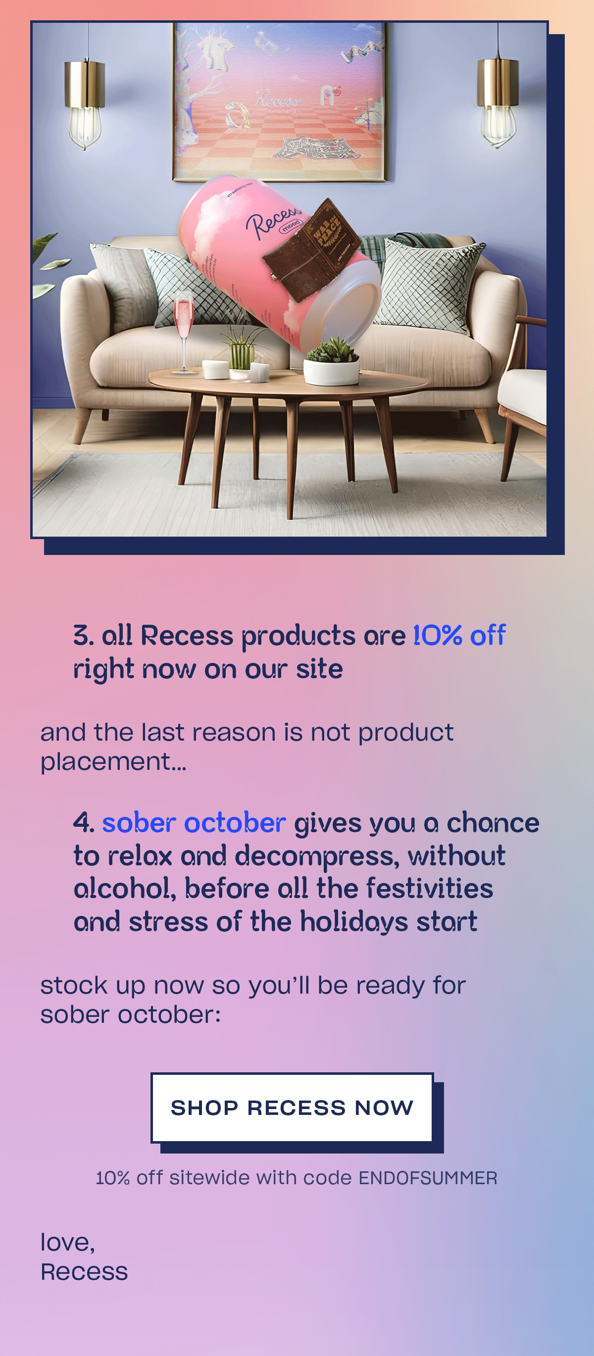 Recess: are you doing sober october? | Milled