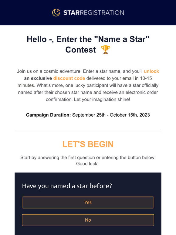 Star Register: Cosmic Adventure: 🏆 Name a Star Contest + Discount! | Milled