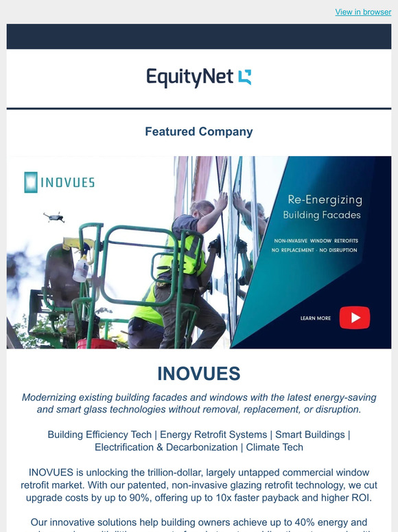 EquityNet: 🏙️ INOVUES | Patented Building Modernization & Decarbonization Tech | $4M Raised | Milled