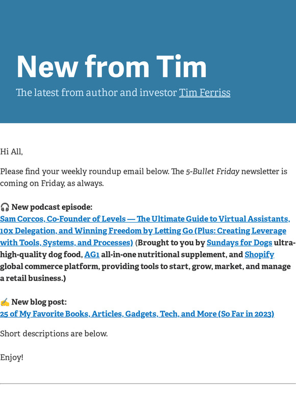 Telecom Italia: New from Tim — "Sam Corcos, Co-Founder of Levels ...