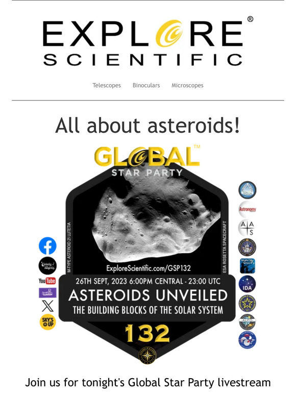 Explore Scientific: Learn all about asteroids at tonight's Global Star Party! | Milled