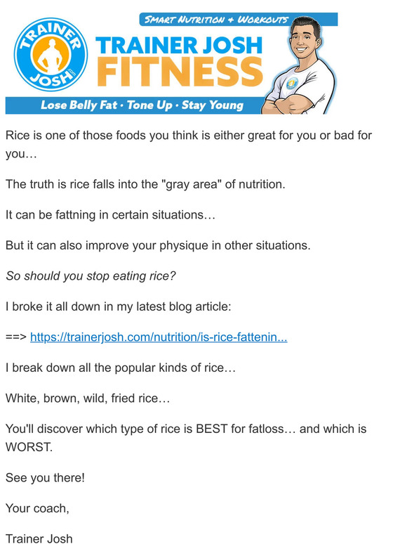 The Flat Belly Formula: Rice 🍚 | Milled