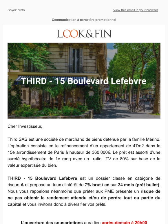Look and Fin: Nouveau dossier A : THIRD - 15 Boulevard Lefebvre | Milled