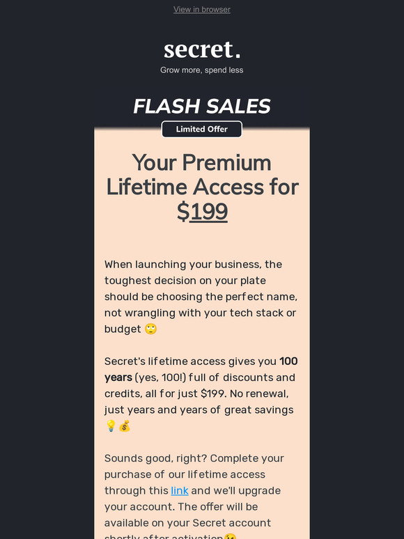 Secret: $199 for Lifetime Access on Secret - Don't Miss Out! | Milled