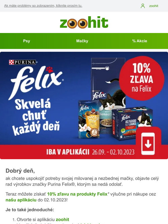 Zooplus: 🐱 10% zľava na FELIX | Milled