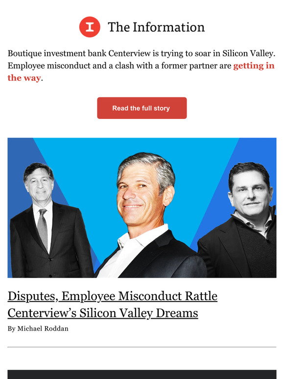 The Information: Disputes, Employee Misconduct Rattle Centerview’s ...