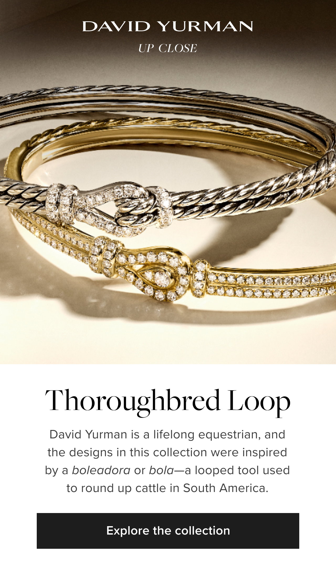 David Yurman: DY Up Close: Thoroughbred Loop | Milled
