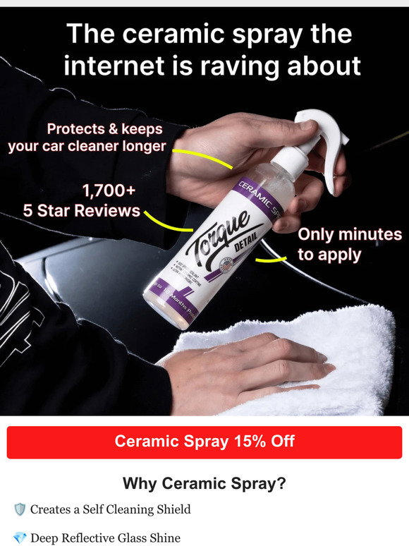 Torque Detail: 15% off the ceramic spray the internet is raving about ...