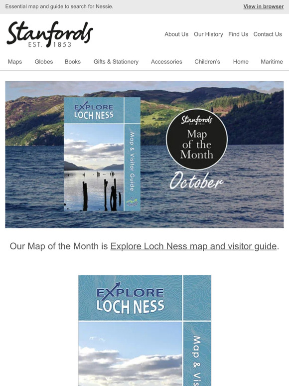 Stanfords: Our map of the month for October is Explore Loch Ness map ...