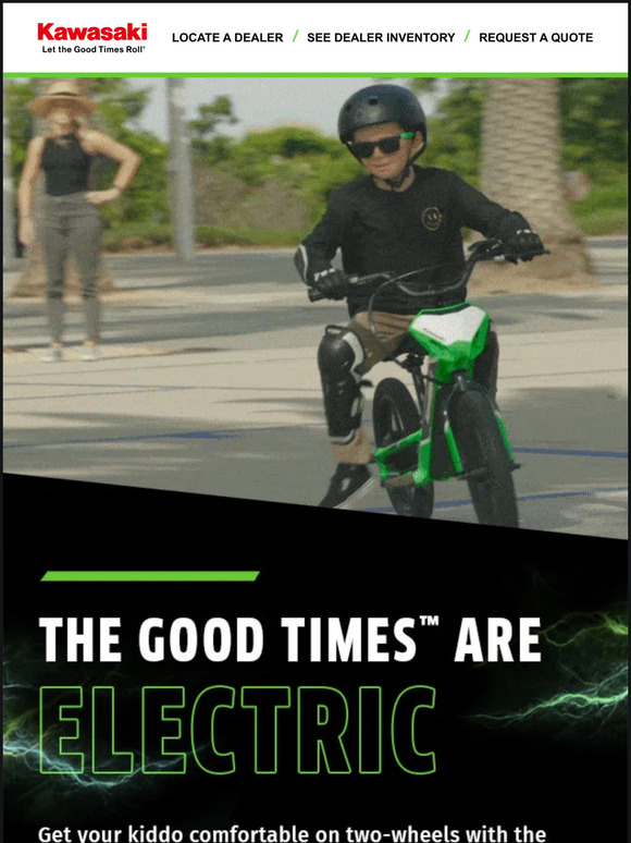 Kawasaki: 2-wheel fun starts on the Elektrode electric balance bike ...