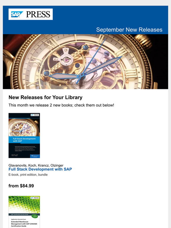 SAP Press: 2 new books! Explore full stack development for SAP and EWM ...