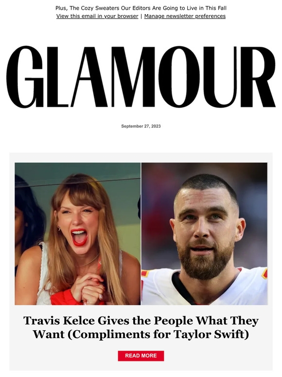 Glamour: Travis Kelce Gives Taylor Swift Shout Out on Podcast | Milled