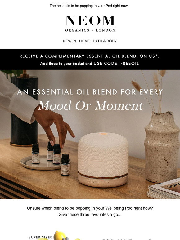 NEOM: An Essential Oil Blend for every mood or moment | Milled