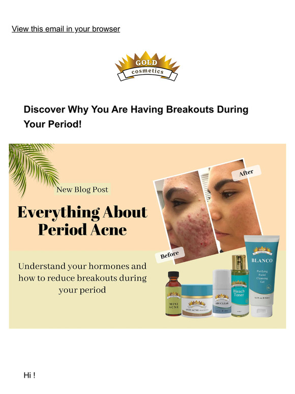 Gold Cosmetics: Here’s a Simple Guide To Reduce Your Period Breakouts!😎 ...