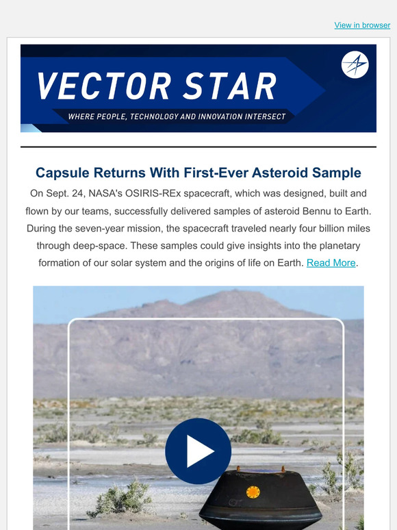 Lockheed Martin: First-Ever Asteroid Sample Returns to Earth | Milled