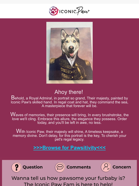 Iconic Paw: Set Sail with Your Pet's Majesty! | Milled