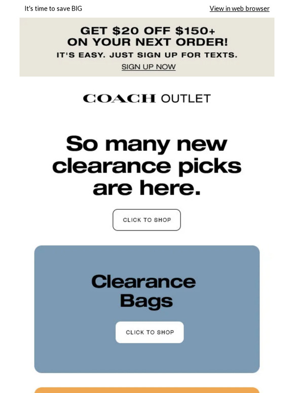 Coach: Score New Clearance Picks Before They’re Gone | Milled